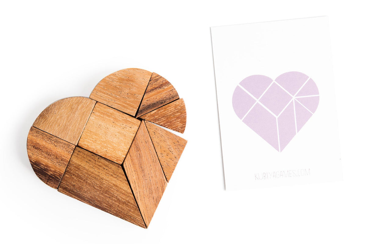 The Perfect Gift - Wooden Heart Tangram Puzzle for Valentine's Day ...