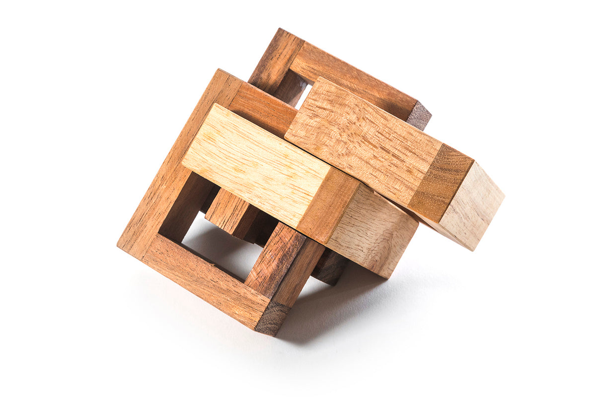 Double Lock Puzzle - Wooden Brain Teaser Puzzle – Kubiya Games