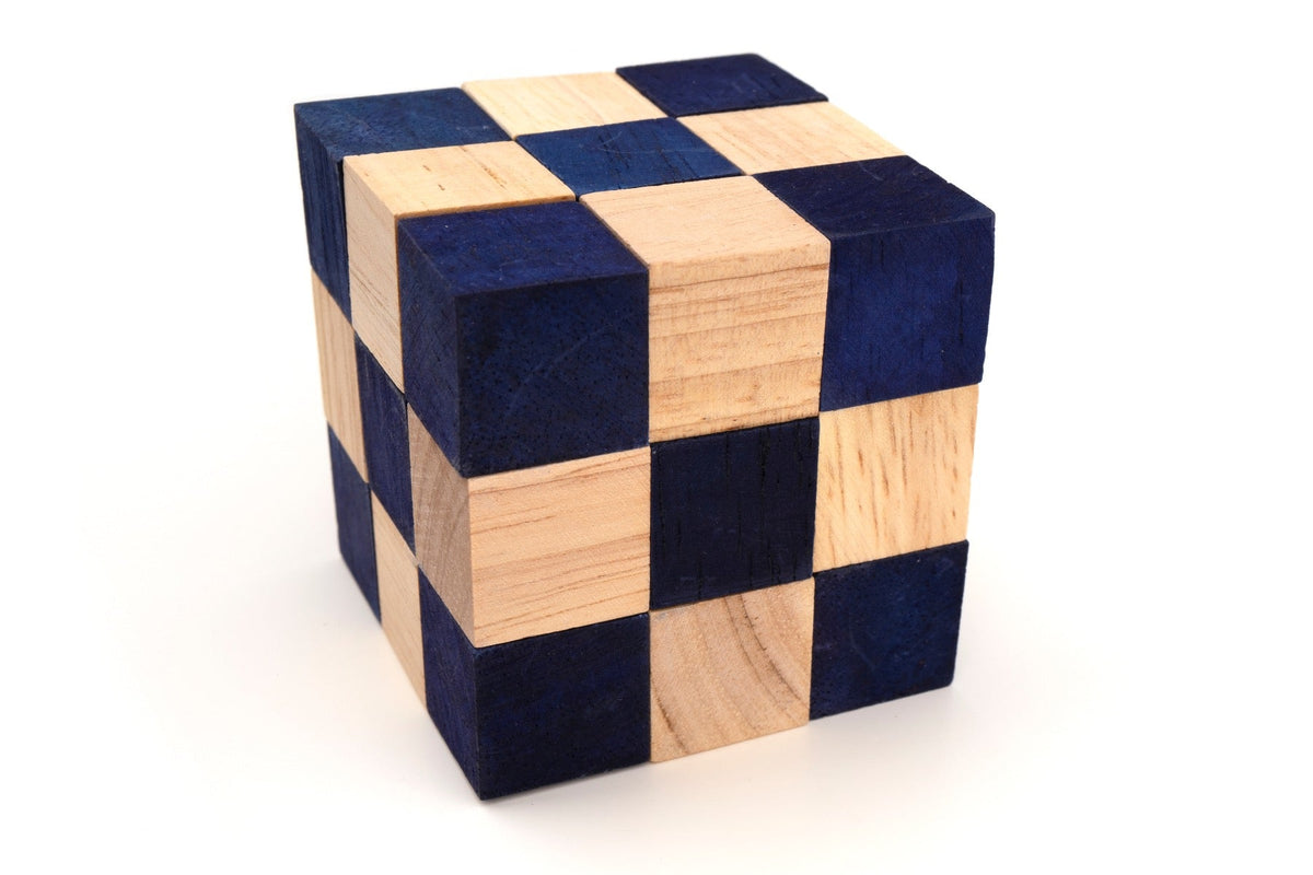 Blue Snake Cube Brain Teaser Puzzle | Kubiya Games