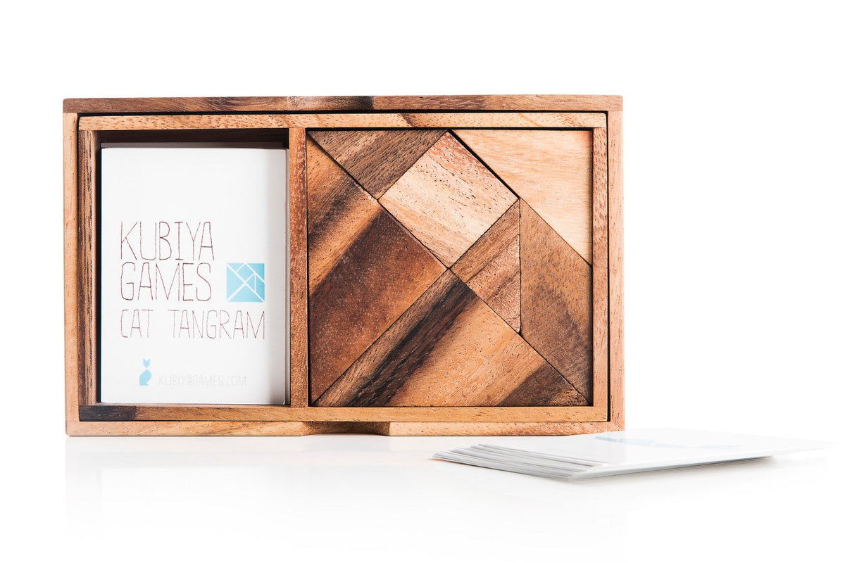 Wooden Cat Tangram: 65 Tangram Puzzles in a Box! – Kubiya Games