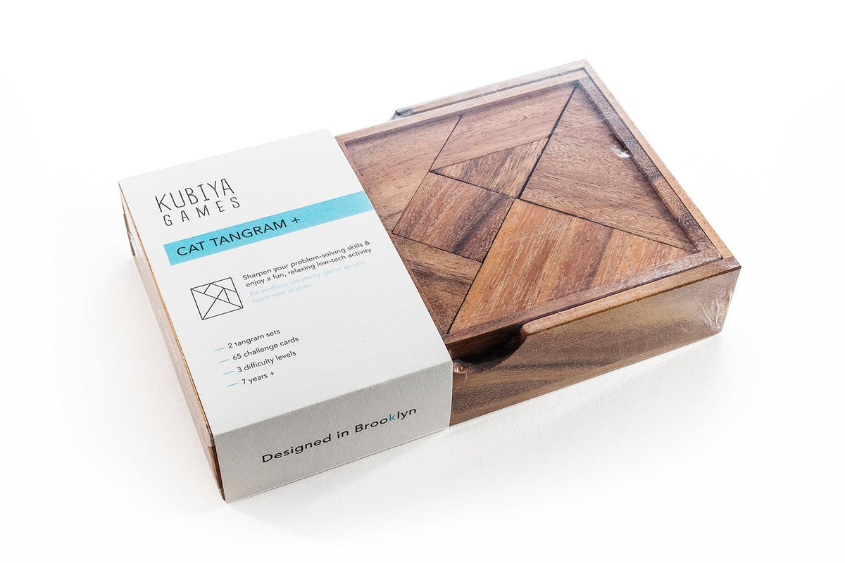 Wooden Cat Tangram: 65 Tangram Puzzles in a Box! – Kubiya Games