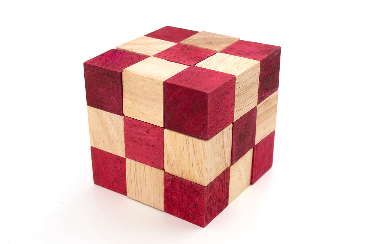 Red Snake Cube Brain Teaser Puzzle | Kubiya Games